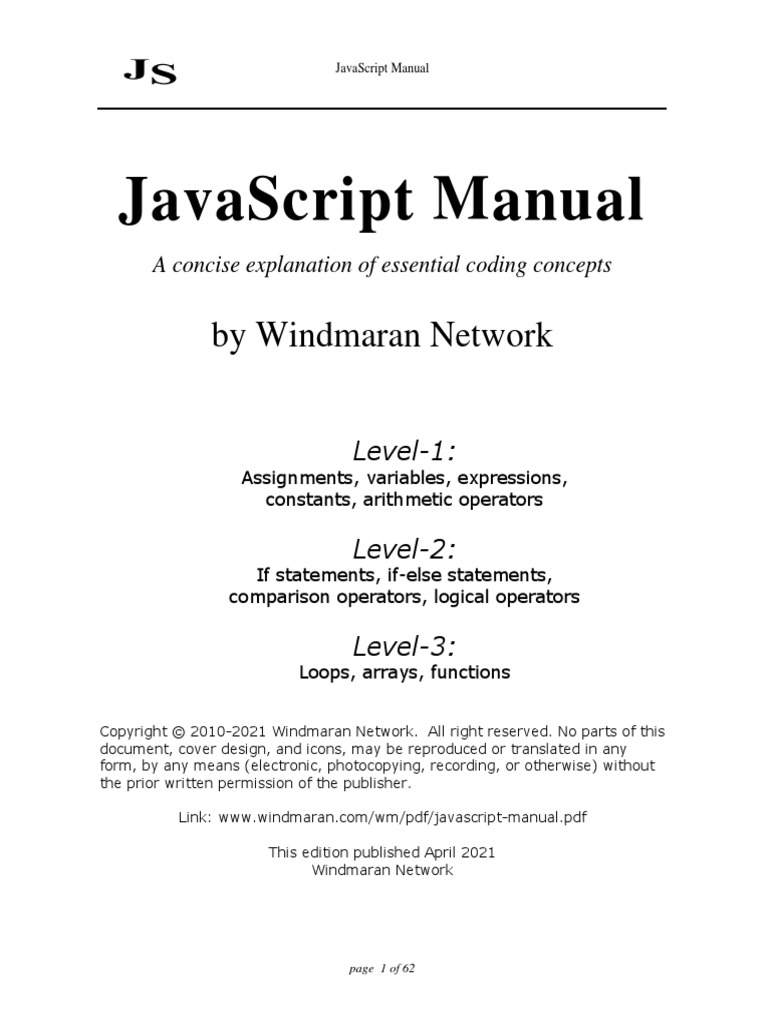 Javascript Manual | PDF Javascript Manual | PDF