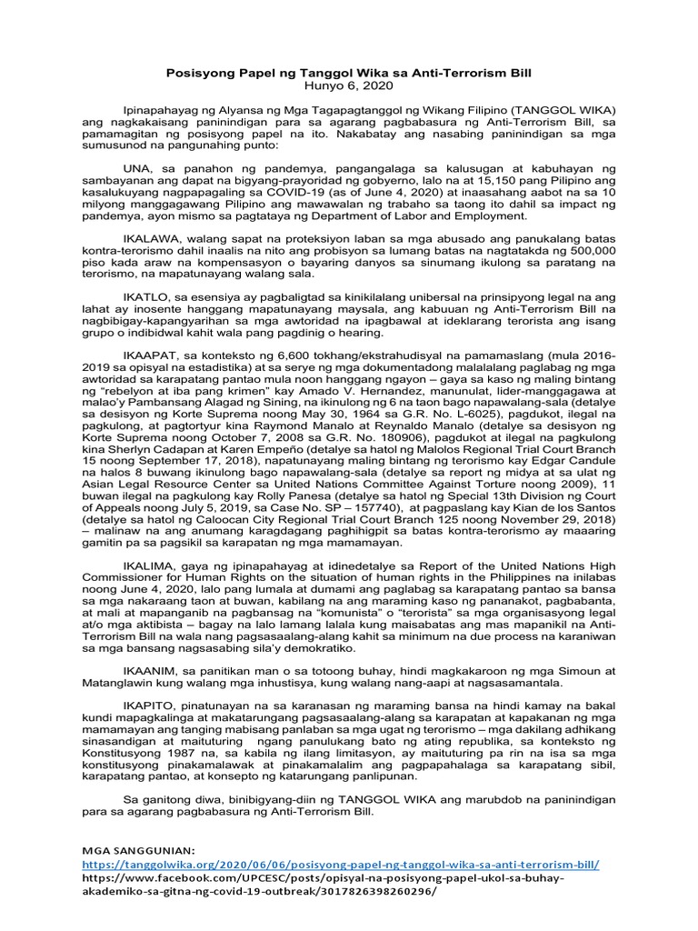 Posisyong Papel | PDF