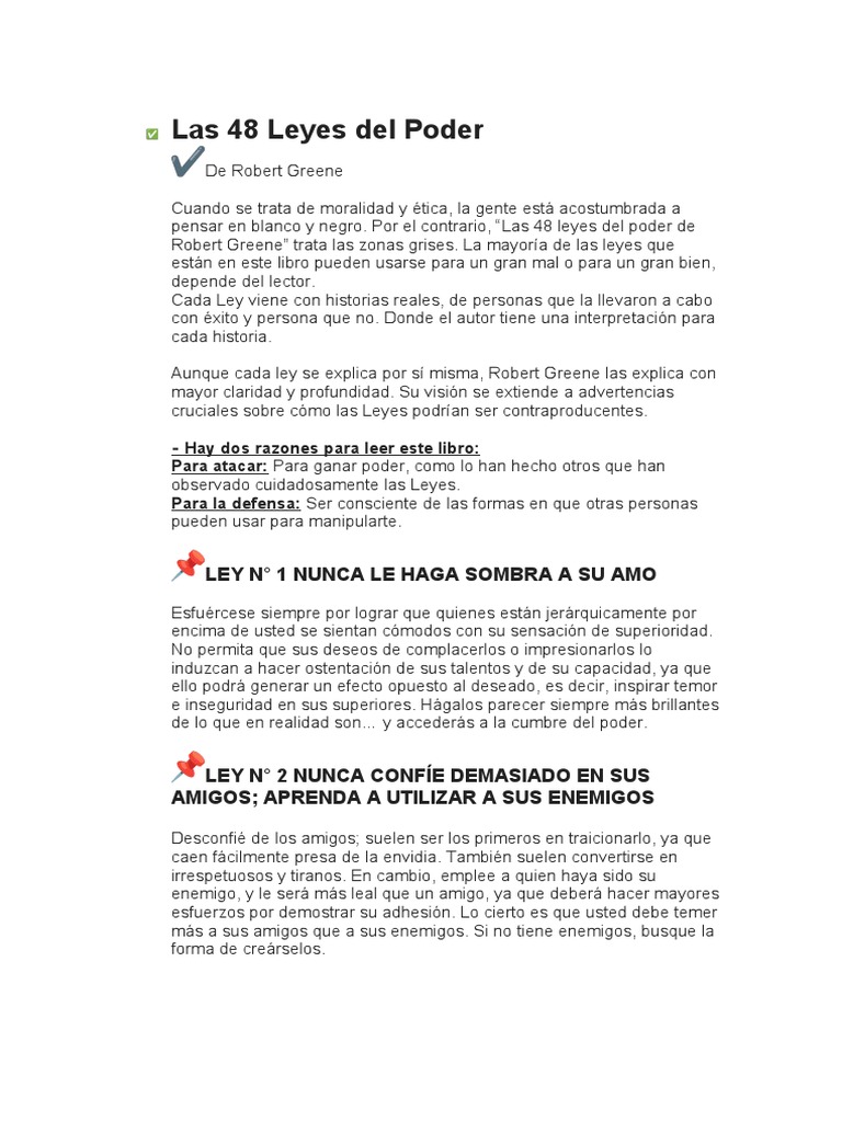 Las 48 Leyes Del Poder | PDF