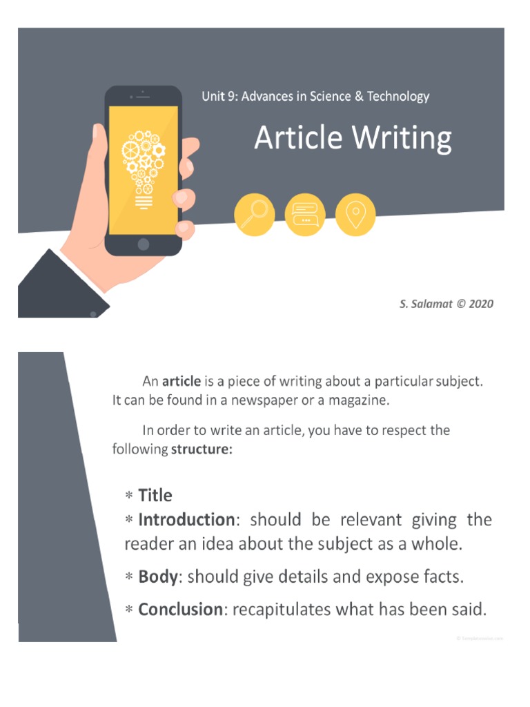 Article Writing + Examples | PDF