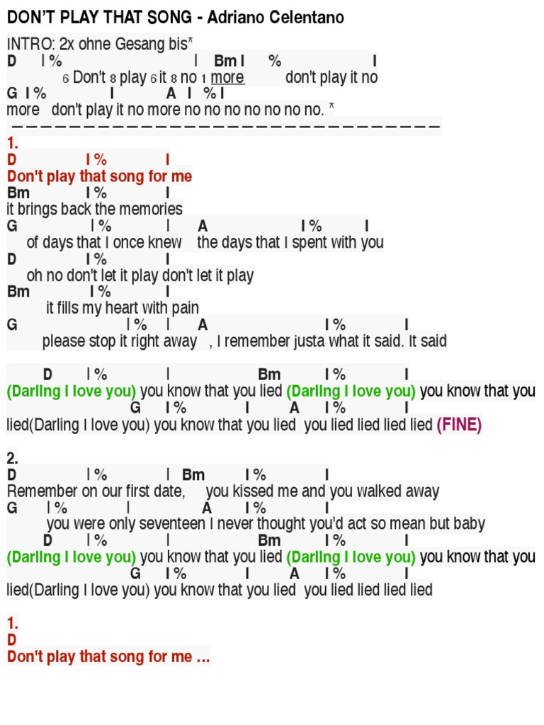 Dont Play That Song | PDF