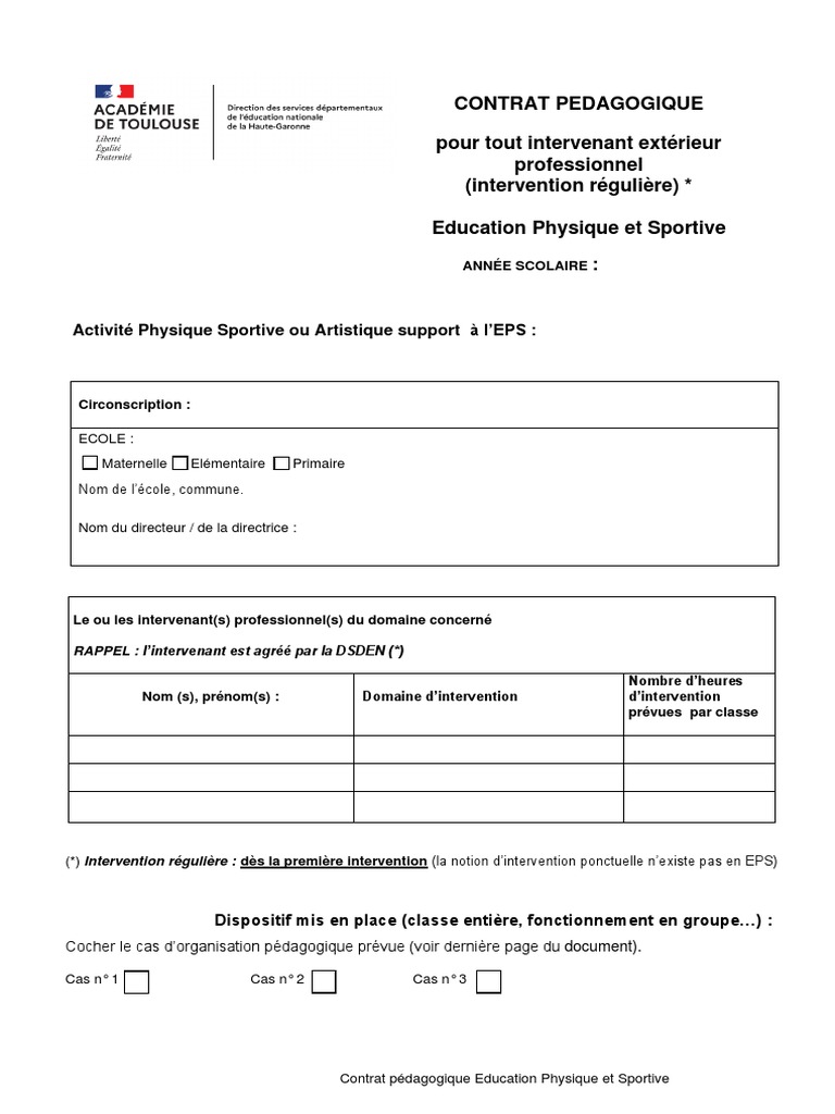 Contrat Pedagogique Eps 09 2020 | PDF