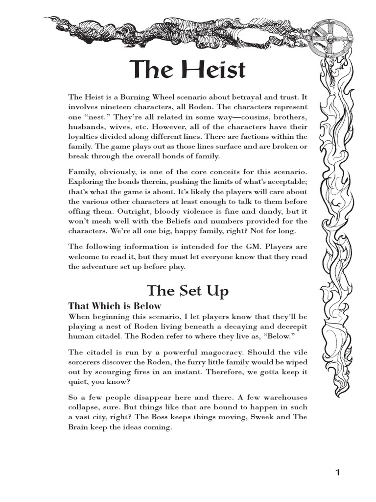 The Burning Wheel The Heist | PDF | Role Playing Games