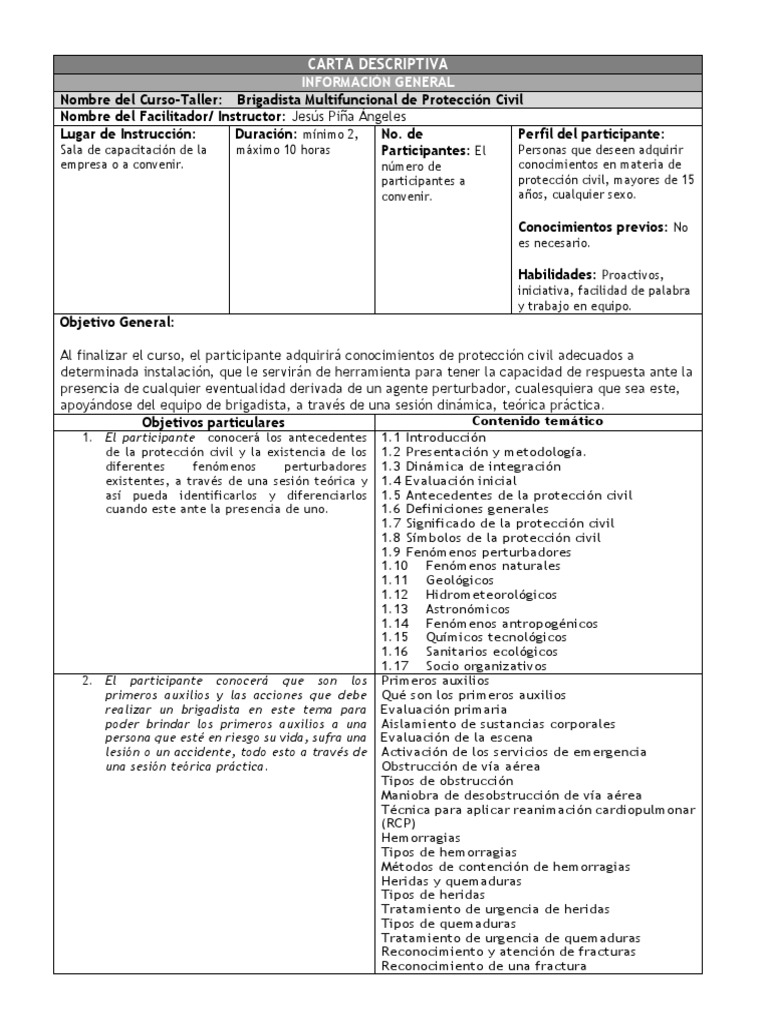Carta Descriptiva E301 Jpa | PDF | Seguridad Pública