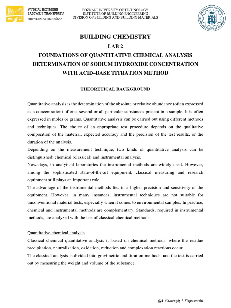 2 Foundations of Quantitative Chemical Analysis Theroetical Background ...
