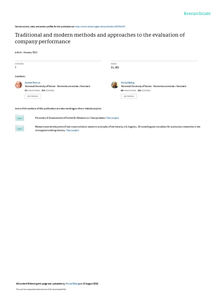 Company Performance Evaluation Methods | PDF | Logistics | Evaluation