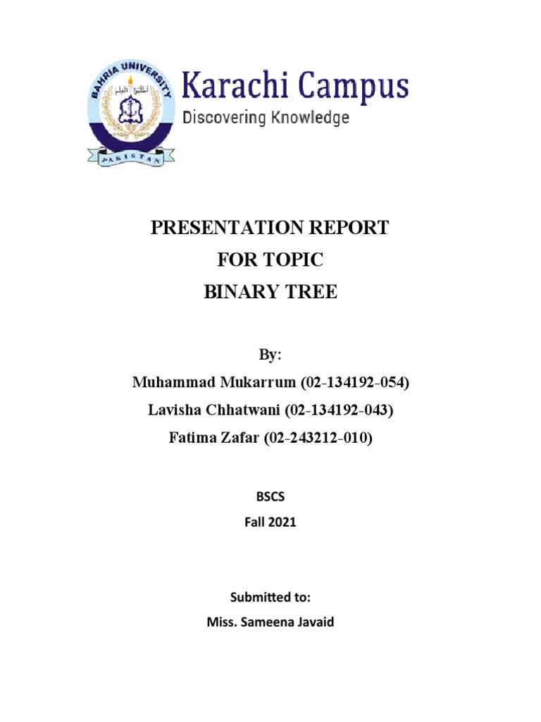 Binary Tree REPORT | PDF | Data Management | Information Retrieval