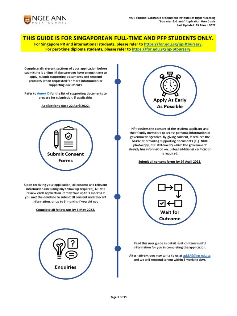 Student Guide For MOE FAS For Full Time Diploma and PFP Bursary | PDF ...