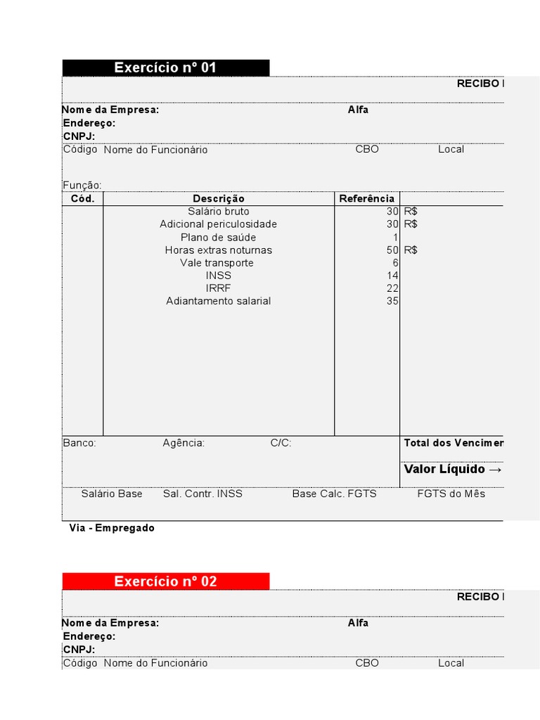 Modelo Do Holerite de Pagamento - 2022-1 | PDF | Salário | Férias ...