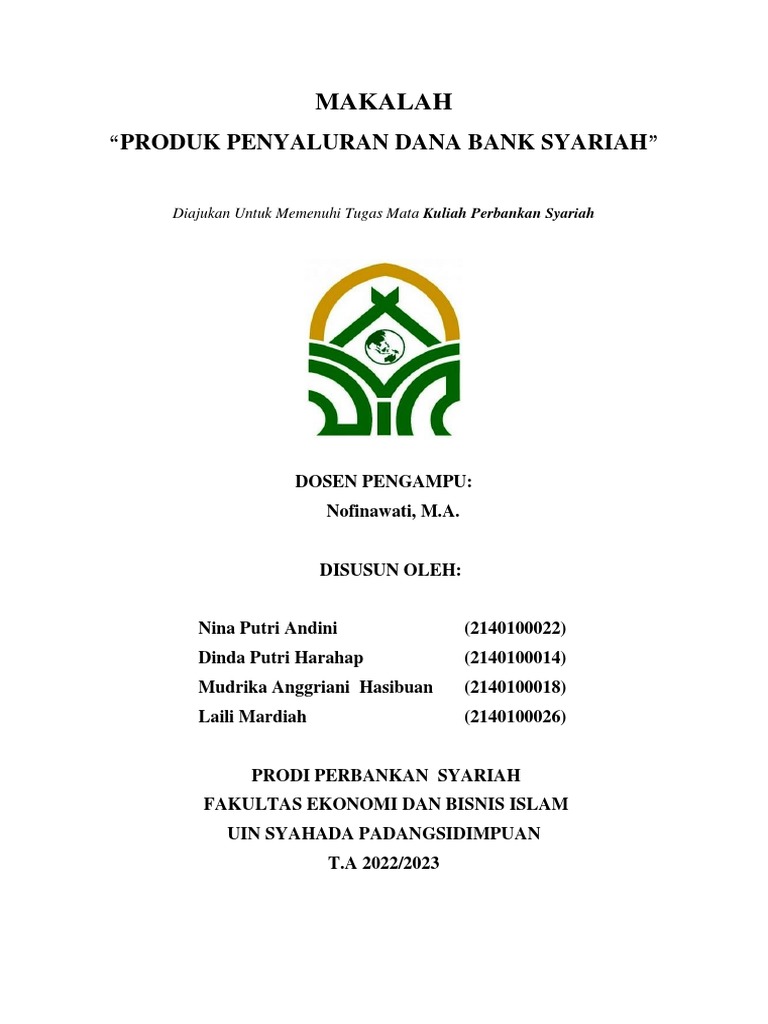 Produk Penyaluran Dana Bank Syariah | PDF
