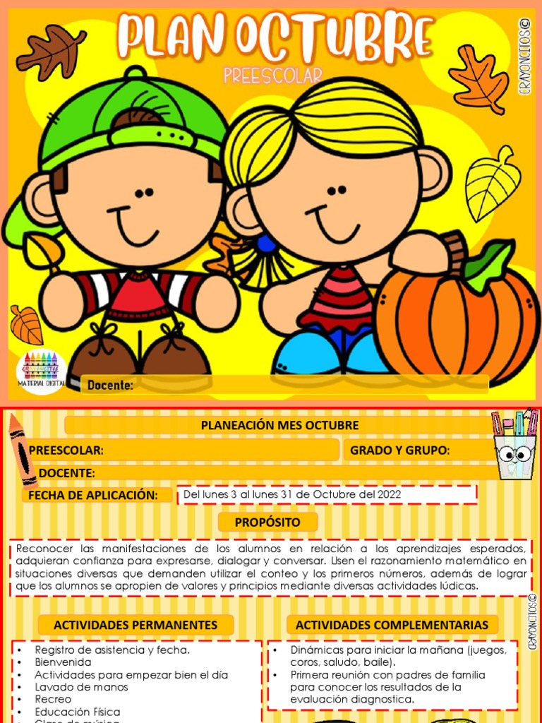 Actividades Preescolar Octubre | PDF
