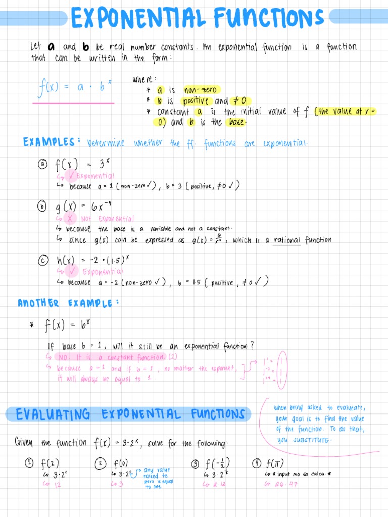 Notes 3 - Exponential Functions | Download Free PDF | Exponentiation ...