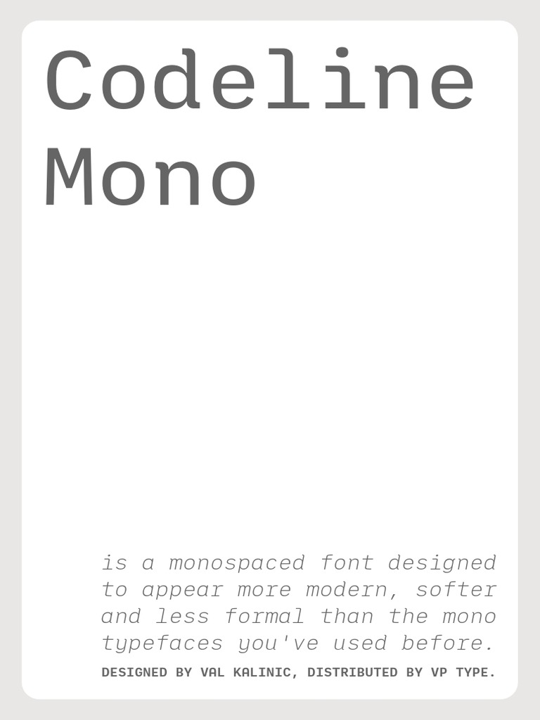 Codeline Mono Font Specimen Booklet | PDF | Typefaces | Languages Of Europe