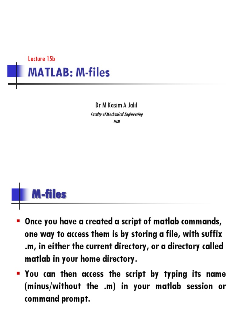 Sme1013 Matlab M Files Pdf Matlab Command Line Interface