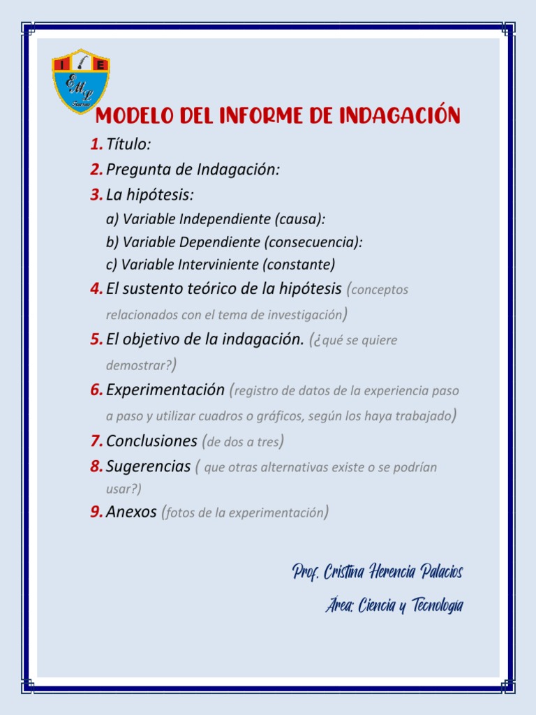 Informe de Indagación Científica | PDF