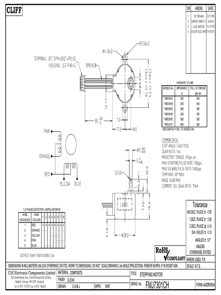 Mikroelektronika STEP - MOTOR - 5V - (28BYJ 48 5V) Datasheet | PDF