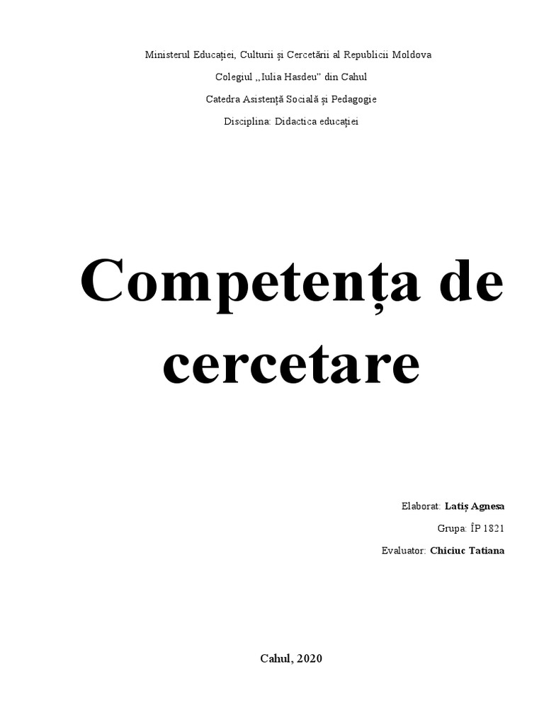 Competenta de Cercetare | PDF