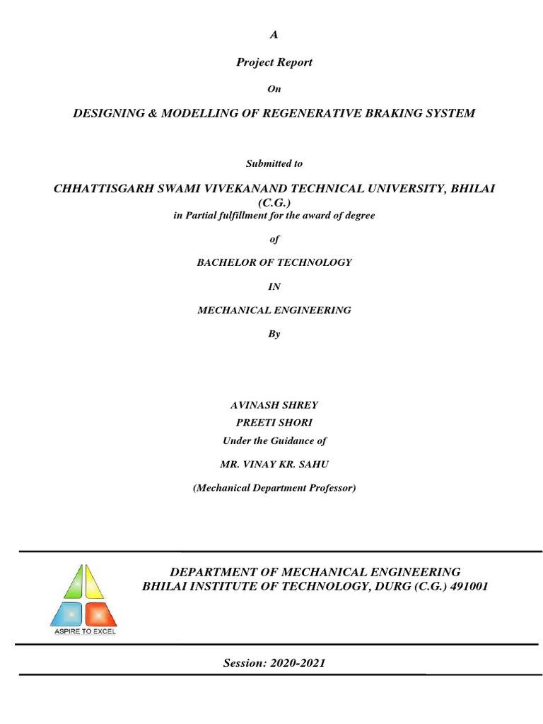 Major Project Regenerative Braking System .12 | PDF | Brake | Electric Vehicle