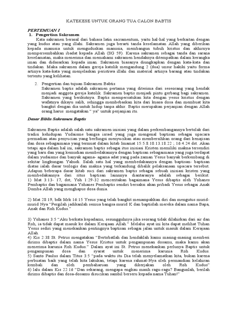 Bahan Babtis Sah | PDF