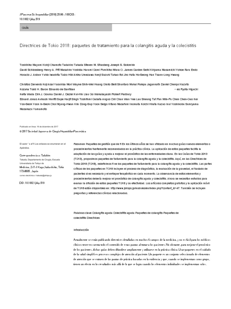 Guías Tokio Colangitis | PDF | Ciencias de la Salud | Enfermedades y ...