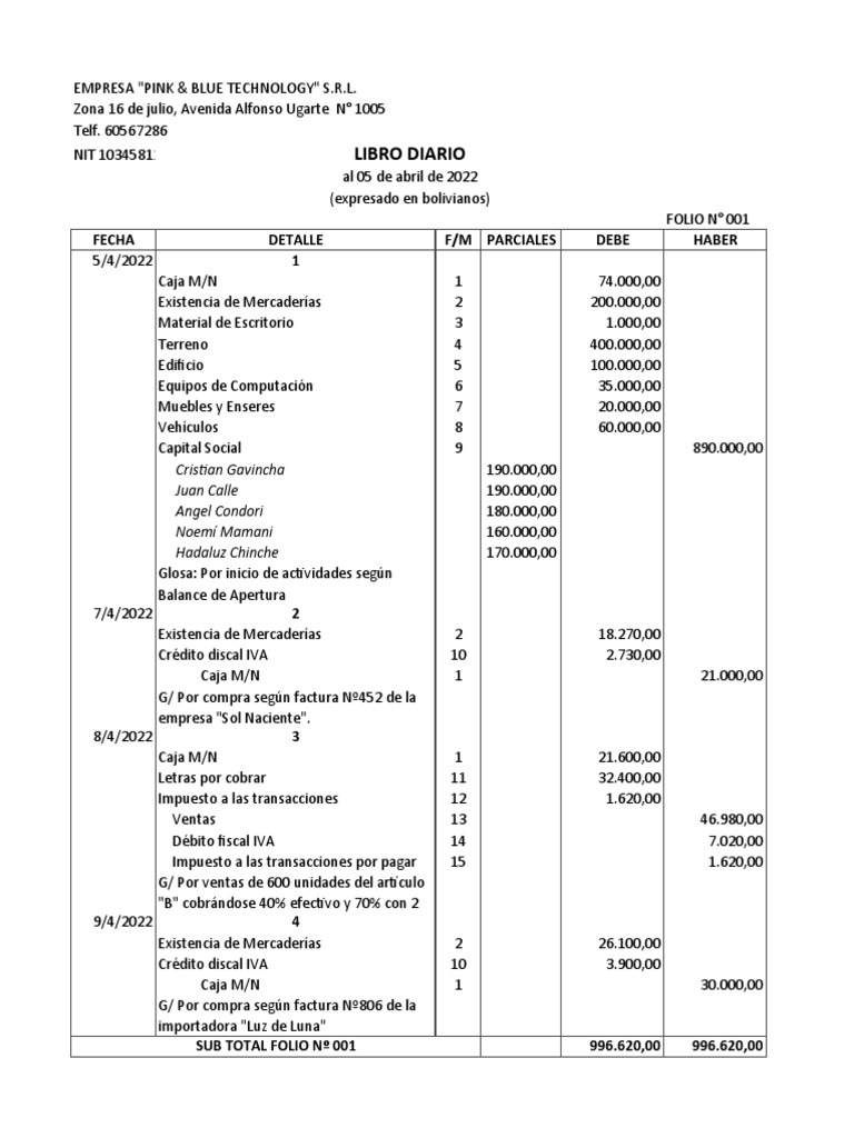 Libro Diario | PDF