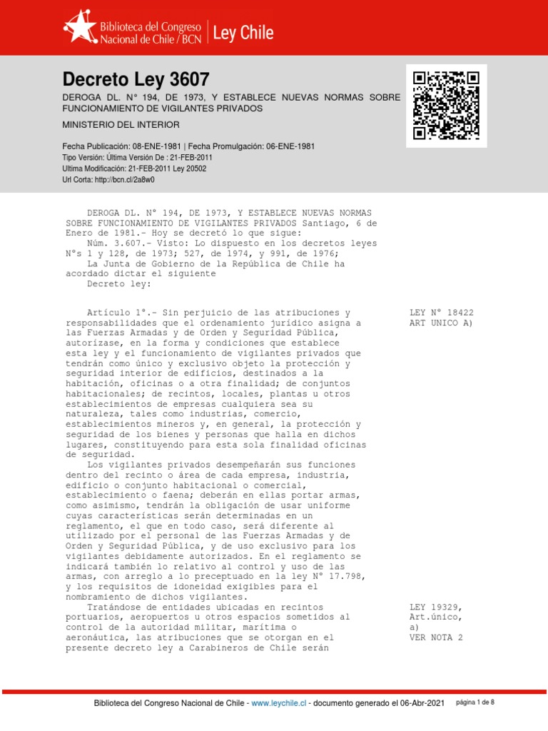 DL 3607 - 08 Ene 1981 | PDF | Oficial general | Justicia