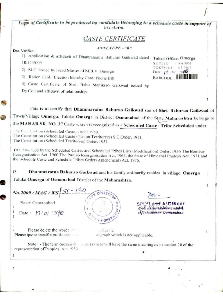 Cast Certificate | PDF