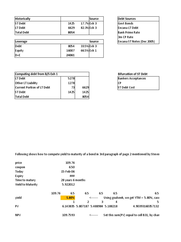 Encana Debt and Cost of Capital Analysis | PDF | Teaching Methods ...