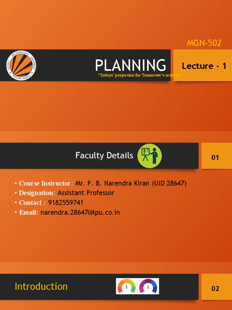 Planning Types and Process | PDF | Scenario Planning | Goal