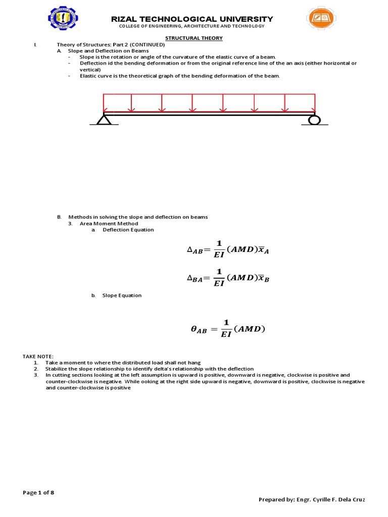 Module 7 - Slope & Def. (Area Moment Method) | PDF | Bending | Beam (Structure)