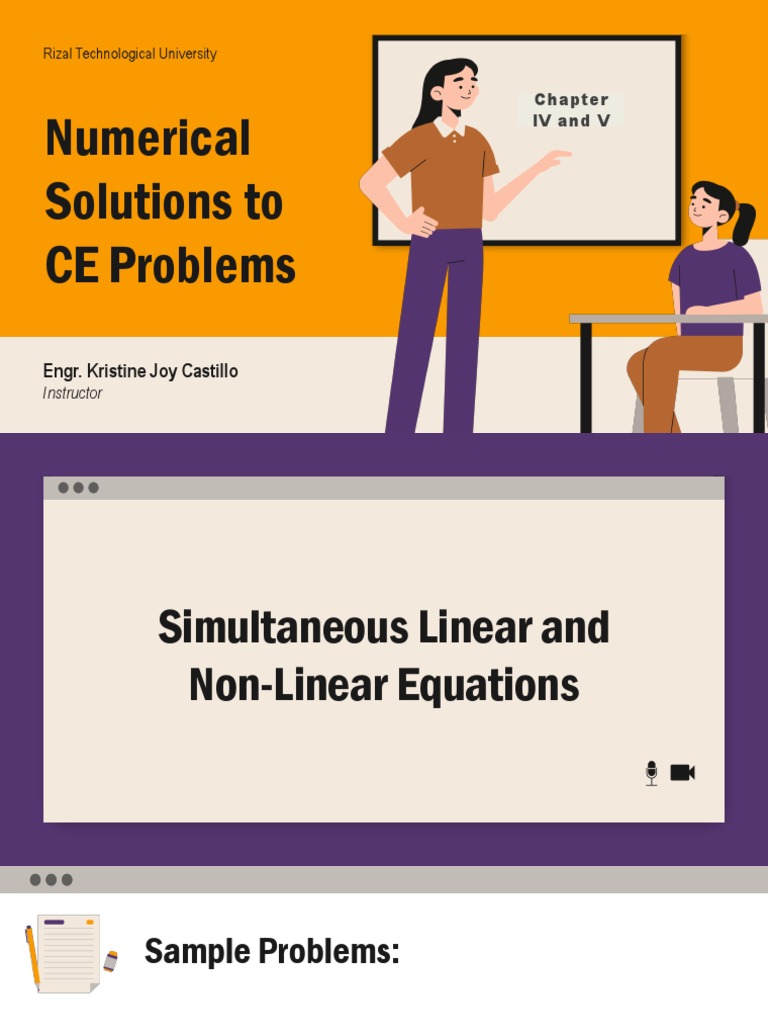 Chapter 4 & 5 - Simultaneous Linear & Non - Linear Equations (With Calculus & DE) | Download ...