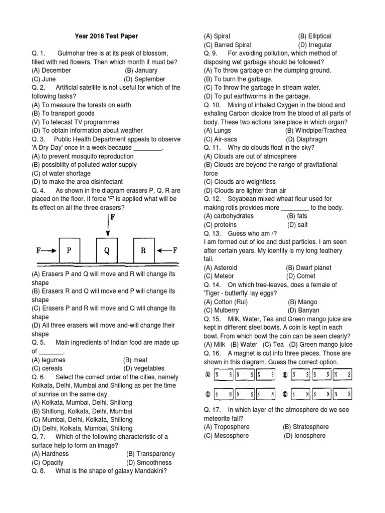 Understanding Student Performance on a 2016 Test Exam Covering Various ...