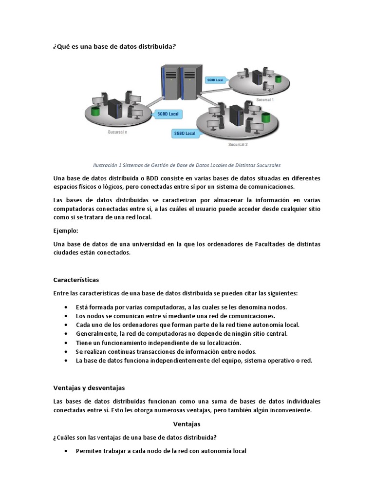 Qué Es Una Base de Datos Distribuida | Descargar gratis PDF | Bases de datos | Red de computadoras
