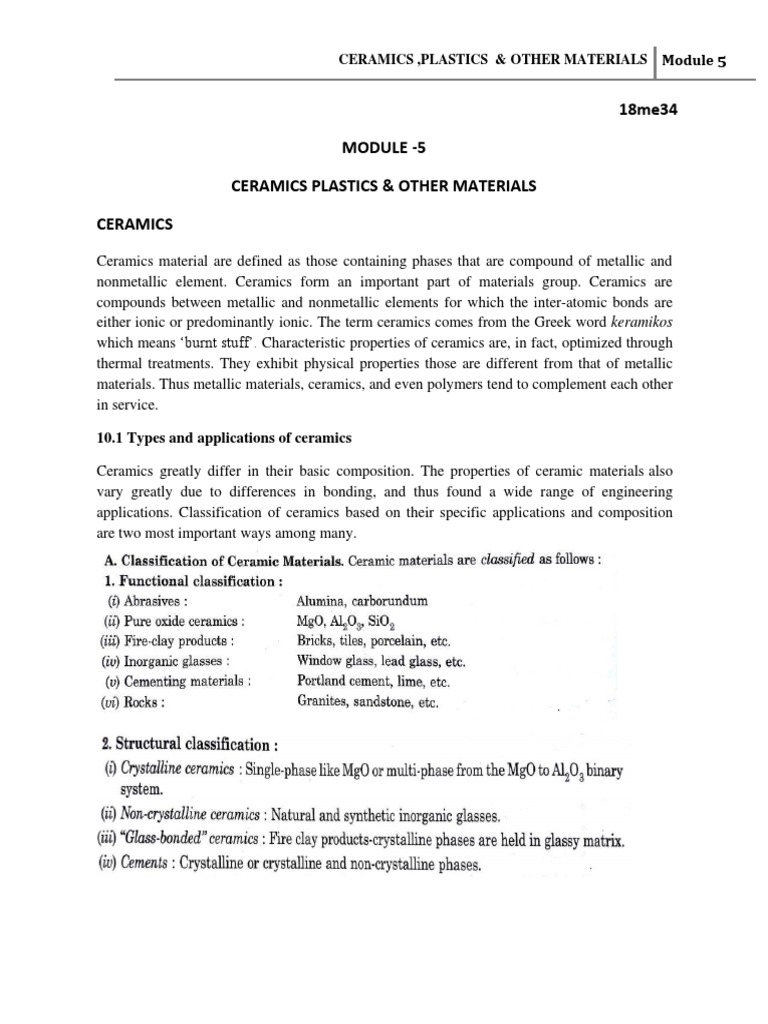 MSM Module 5 | PDF | Polymers | Ceramics