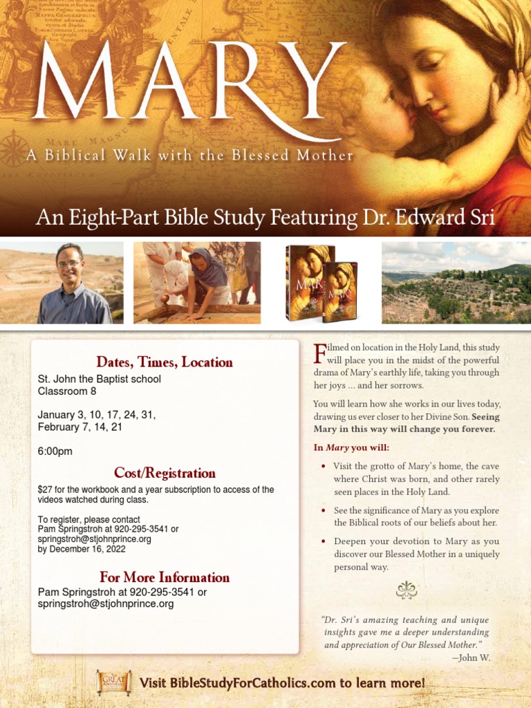 Flyer - Mary, A Biblical Walk With The Blessed Mother | PDF