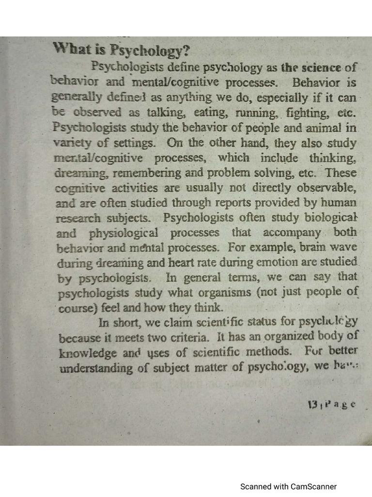 Psychology Notes | PDF Psychology Notes | PDF