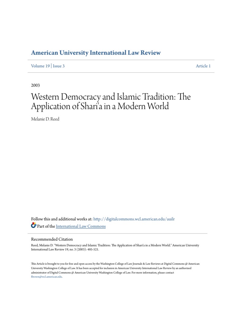 Western Democracy and Islamic Tradition - The Application of Shari ...