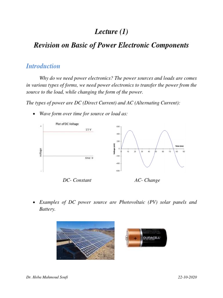 Lecture-1-Revision On Basic of Power Electronic Components | PDF | P–N ...