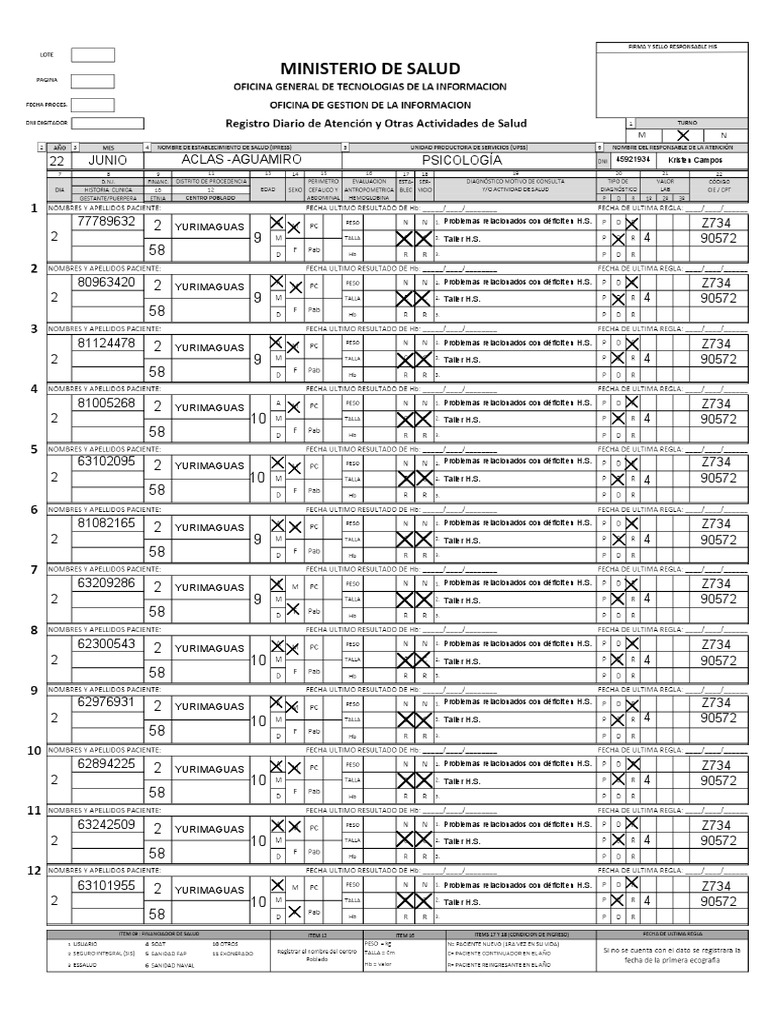 Formato His 2019 A | PDF | Ciencias de la Salud | Medicina