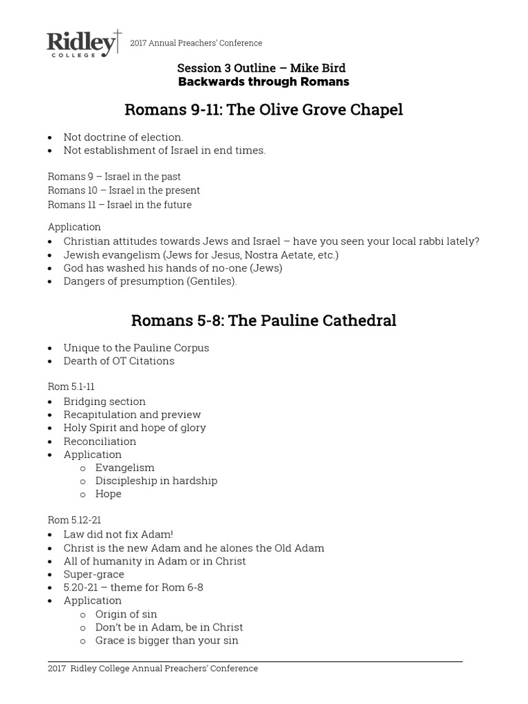 Romans Mike-Bird-Session-3 | PDF | Epistle To The Romans ...