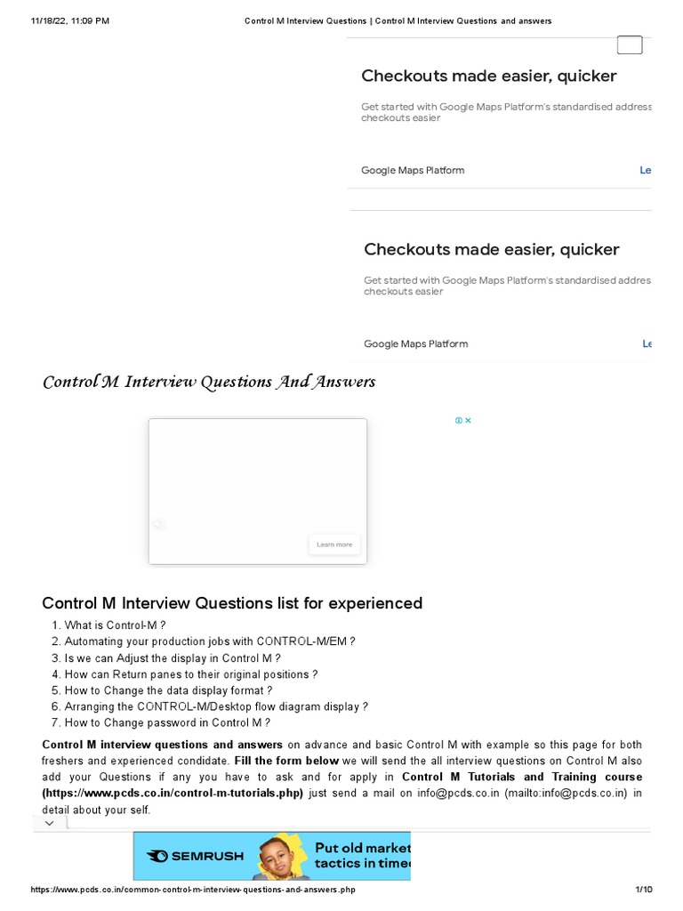 Control M Interview Questions - Control M Interview Questions and ...