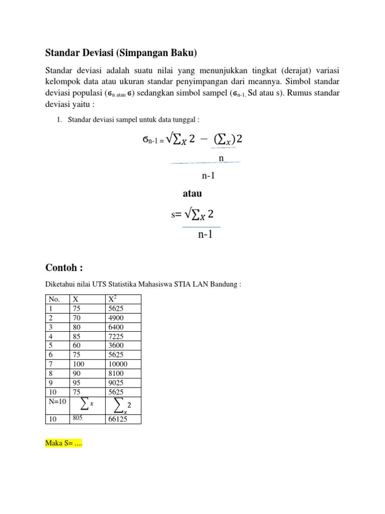 Materi Zscore Dan Standar Deviasi | PDF