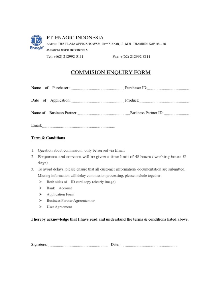 Mission Enquiry Form | PDF