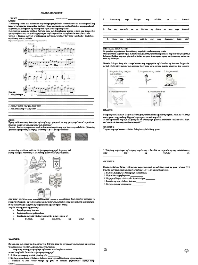 Mapeh Quarter-3 Activity | PDF
