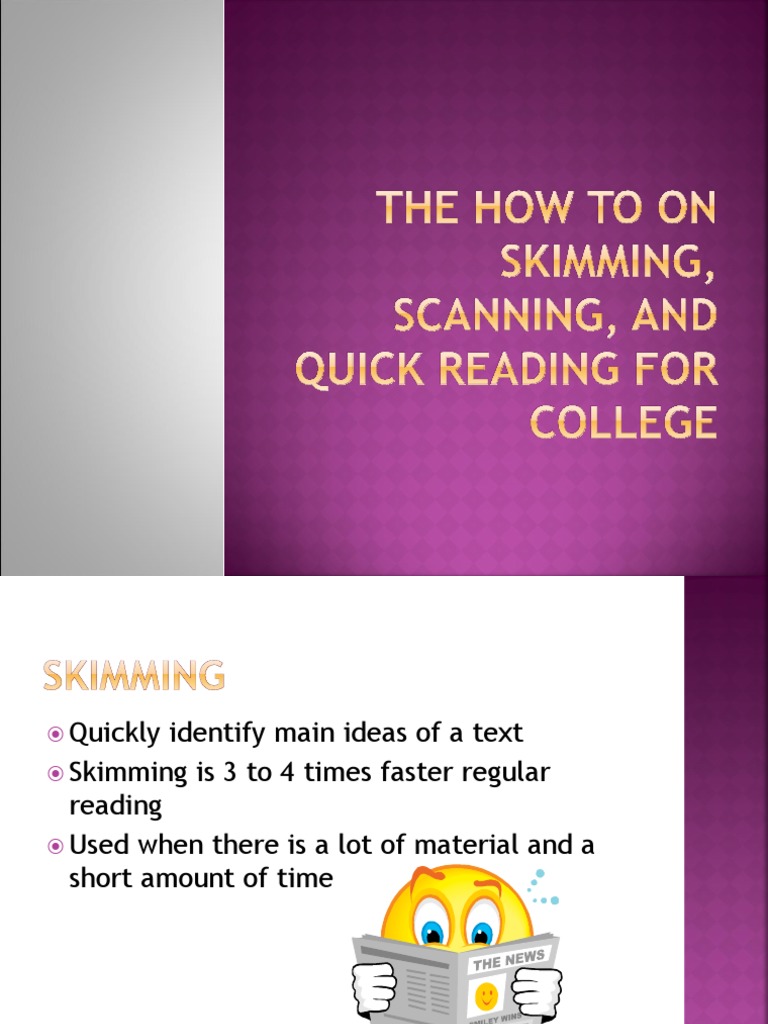 Skimming and Scanning Skills 1 | PDF