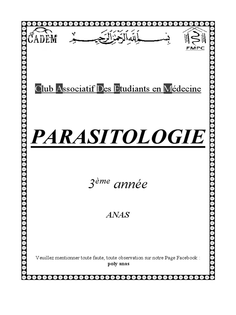 Parasitologie (Poly Anas) | PDF | Microbiologie | Immunologie
