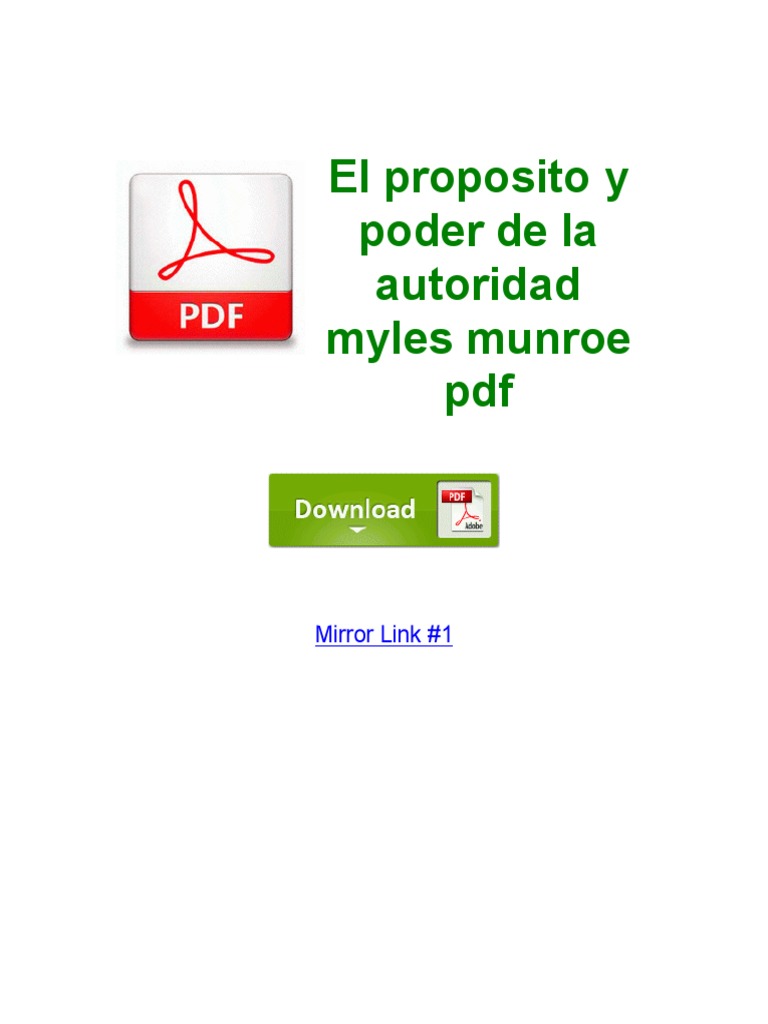Autoridad Myles Munroe Poder de La El Proposito y PDF Autoridad Myles Munroe | PDF | Computing ...