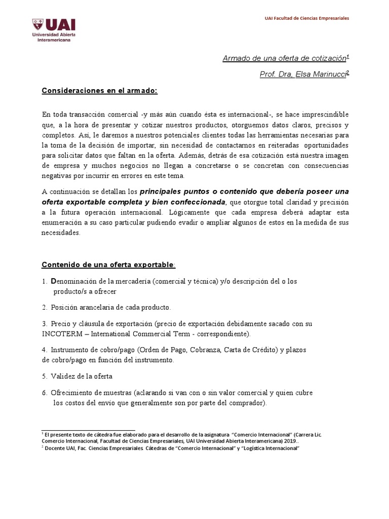 Consideraciones clave para el armado de una oferta de cotización ...