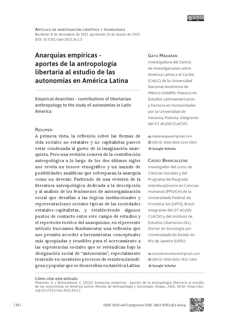 Anarquias Empiricas Aportes de La Antrop | PDF