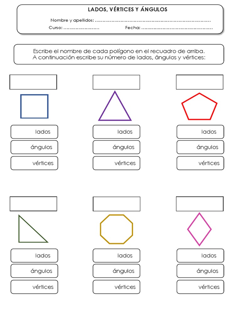 Lados Angulos y Vertices de Poligonos | PDF